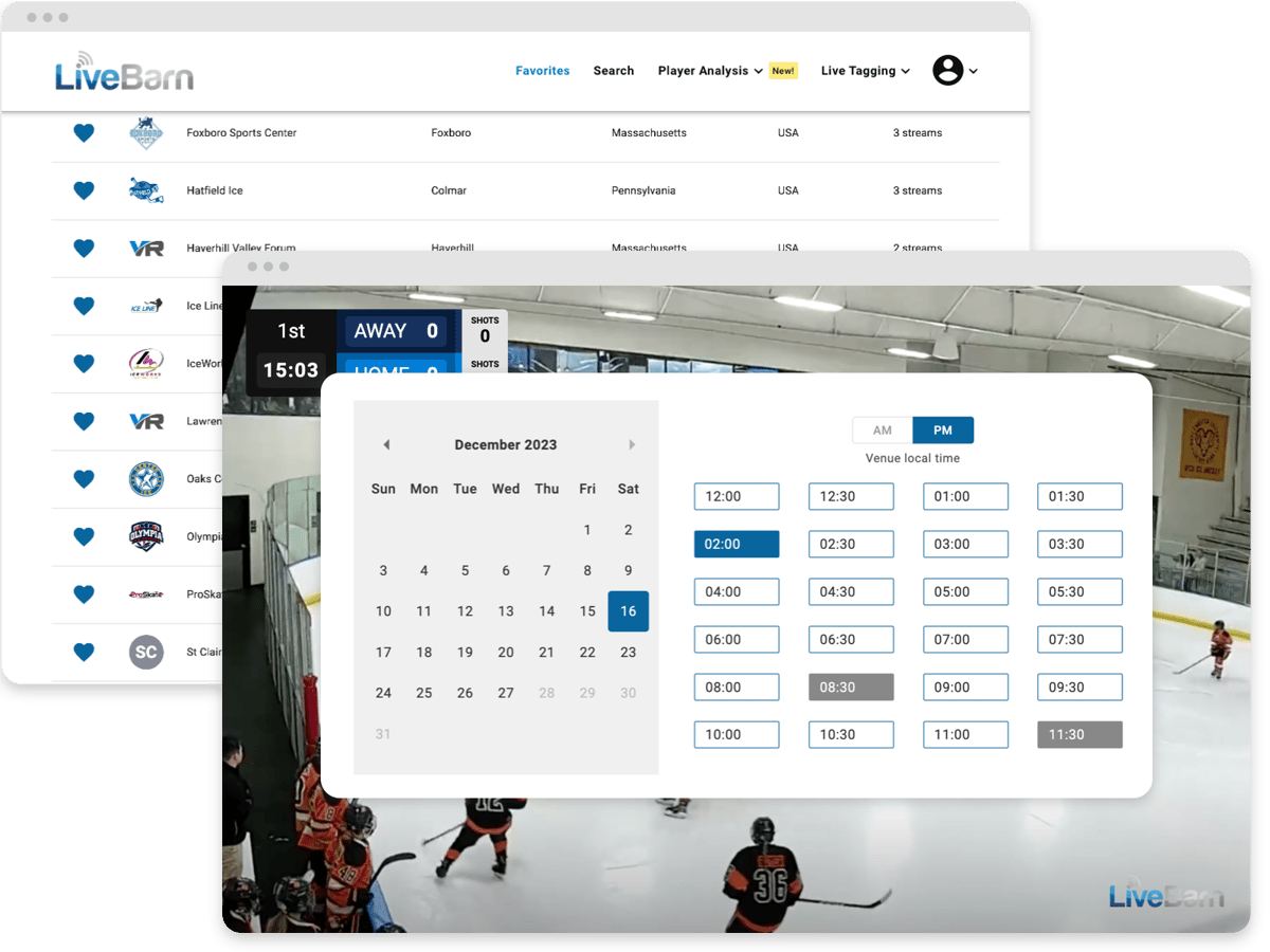 Fonctionnalités de LiveBarn